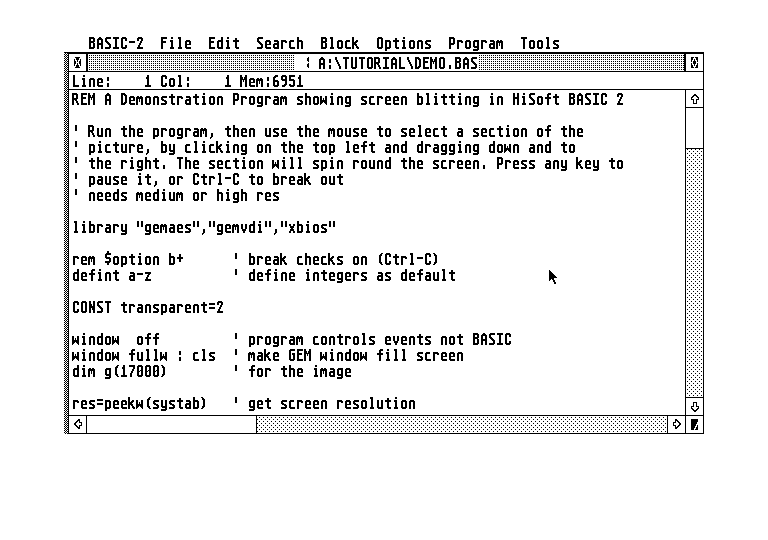 HiSoft Basic v2.10 (1992)(HiSoft)(Disk 1 of 3)[cr Elite] - ROMs Atari ...